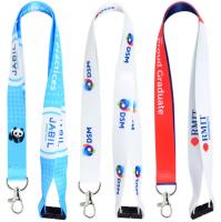 China Safety Breakaway White Polyester Lanyards Customised Company Logo for sale