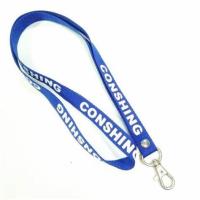 China Custom Polyester Lanyard 2cm x 90cm with Metal J Hook for ID Card Holder Promotional Neck Strap for sale