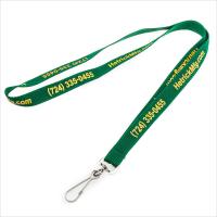 China Custom Polyester Lanyard 2cm x 90cm with Metal J Hook for ID Card Holder Promotional Neck Strap for sale