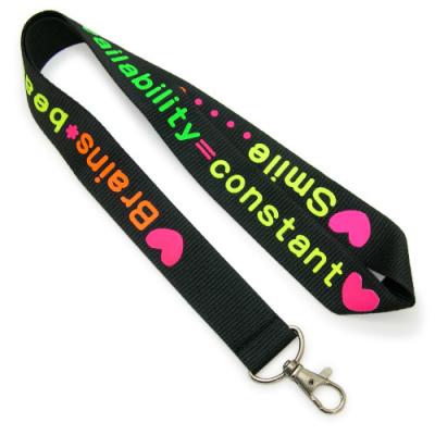 China Custom Polyester Lanyard 2cm x 90cm with Metal J Hook for ID Card Holder Promotional Neck Strap for sale