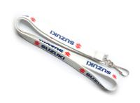 China Custom Polyester Lanyard 2cm x 90cm with Metal J Hook for ID Card Holder Promotional Neck Strap for sale