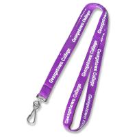 China Custom Polyester Lanyard 2cm x 90cm with Metal J Hook for ID Card Holder Promotional Neck Strap for sale