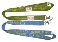 China Custom Polyester Screen Printed Lanyards 2cm x 90cm with Safety Breakaway and Double Metal Hooks for sale