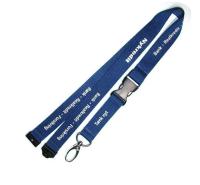 China Custom Logo Flat Woven Polyester Lanyards 2cm x 90cm Badge ID Card Holder for Events for sale
