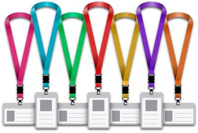 China Custom Logo Flat Woven Polyester Lanyards 2cm x 90cm Badge ID Card Holder for Events for sale