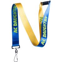 China Custom White Nylon Lanyard Strap 3/4x36 Inch Silkscreen Logo Promotional for sale