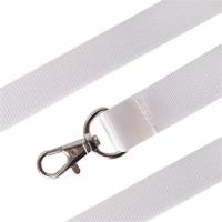 China Custom White Nylon Lanyard Strap 3/4x36 Inch Silkscreen Logo Promotional for sale