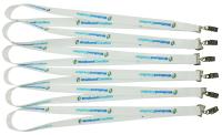 China Custom White Nylon Lanyard Strap 3/4x36 Inch Silkscreen Logo Promotional for sale