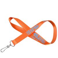 China Custom White Nylon Lanyard Strap 3/4x36 Inch Silkscreen Logo Promotional for sale
