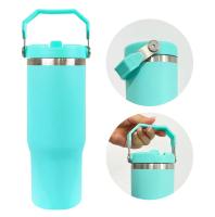 China 30oz Stainless Steel Vacuum Insulated Sports Water Bottle with Straw Leak Proof Tumbler Cup for sale