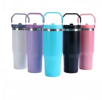 China 30oz Stainless Steel Vacuum Insulated Sports Water Bottle with Straw Leak Proof Tumbler Cup for sale