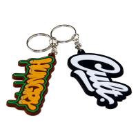 China Personalized Promotional Keychain Badge 2D Rubber PVC Debossed Printing for sale