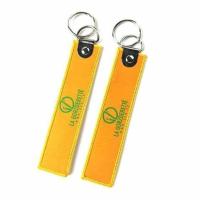 China Flight Jet Tag Keychain Badge Souvenirs Fabric Woven Custom Logo for sale