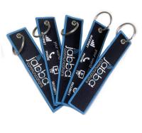China Flight Jet Tag Keychain Badge Souvenirs Fabric Woven Custom Logo for sale
