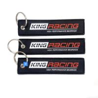 China Custom Woven Logo Embroidered Keyring Jet Tag 3x13cm Polyester Keychain for Motorcycle Car Anime for sale