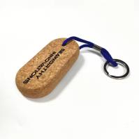 China Custom Logo Cork Keychain Floating 35mm 50mm Promotional Wooden Keyring for Water Sports for sale