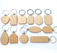 China Natural Wooden Name Keychain Badge Blank With Split Ring Personalized for sale