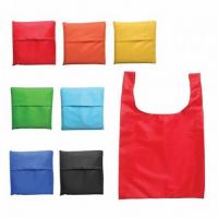 China Custom Foldable Shopping Bag 57x40x7cm Recyclable Polyester Tote with Logo for sale