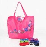 China Expandable Grocery Folding Reusable Bags 190T Polyester Heavy Duty for sale