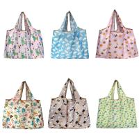 China Expandable Grocery Folding Reusable Bags 190T Polyester Heavy Duty for sale