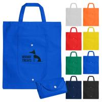 China Fold Away Reusable Collapsible Shopping Bag PP Non Woven Custom Logo for sale