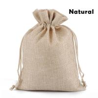 China Gunny Burlap Fabric Drawstring Dust Bag Linen Pouch Personalised for sale