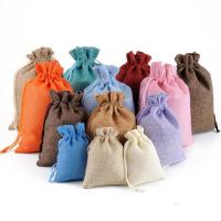 China Gunny Burlap Fabric Drawstring Dust Bag Linen Pouch Personalised for sale