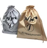 China ROHS Black Satin Drawstring Bag Pouch Hair Extention Wig Package for sale