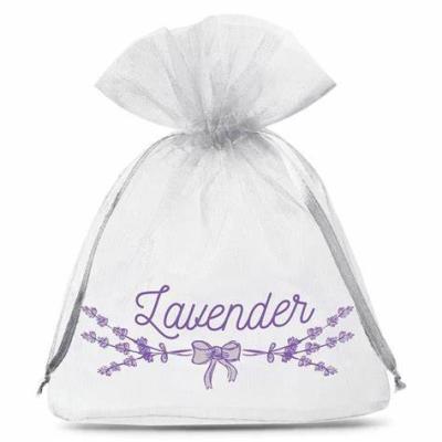 China Custom Logo Printed Solid Organza Drawstring Dust Bag Mesh Gift Pouch 20x30cm for sale
