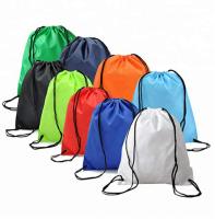 China Custom Polyester Drawstring Backpack Bulk for Camping Fitness Tourism Yoga Sports 190T 210D for sale