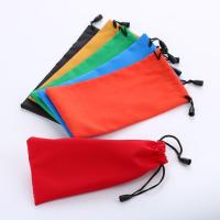 China Custom Microfiber Drawstring Sunglasses Pouch 9x18cm Soft Dust Bag with Logo for sale