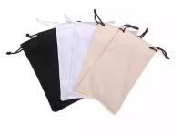 China Custom Microfiber Drawstring Sunglasses Pouch 9x18cm Soft Dust Bag with Logo for sale