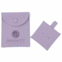 China Custom Microfiber Suede Jewelry Pouch 5x5cm to 10x10cm Foil Stamping Logo Gift Bag for sale