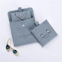 China Microfiber Suede fabric Envelope Jewelry Bags Bulk Storage Custom Logo Button Closure Pouch for sale
