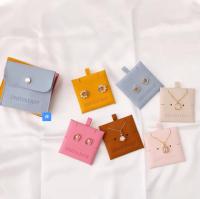 China Microfiber Suede fabric Envelope Jewelry Bags Bulk Storage Custom Logo Button Closure Pouch for sale