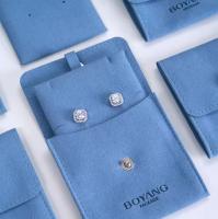 China Microfiber Suede fabric Envelope Jewelry Bags Bulk Storage Custom Logo Button Closure Pouch for sale