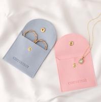 China Bulk Velvet Jewelry Bags Ring Pouch With Snap Button 5x5 for sale
