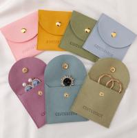 China Bulk Velvet Jewelry Bags Ring Pouch With Snap Button 5x5 for sale