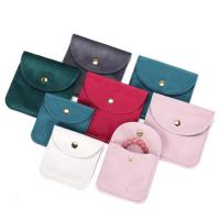China Custom Velvet Jewelry Pouch Bag 8x8cm 10x10cm for Earrings Necklace Bracelet Ring Storage for sale