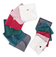 China Custom Velvet Jewelry Pouch Bag 8x8cm 10x10cm for Earrings Necklace Bracelet Ring Storage for sale