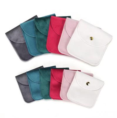 China Custom Velvet Jewelry Pouch Bag 8x8cm 10x10cm for Earrings Necklace Bracelet Ring Storage for sale