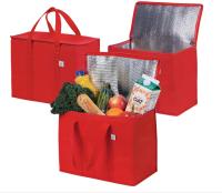 China Custom Nonwoven Insulated Cooler Bag 40 Can Capacity Waterproof Thermal Grocery Tote for sale