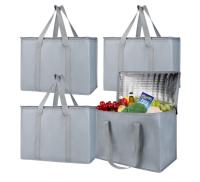 China Custom Nonwoven Insulated Cooler Bag 40 Can Capacity Waterproof Thermal Grocery Tote for sale