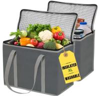 China Custom Nonwoven Insulated Cooler Bag 40 Can Capacity Waterproof Thermal Grocery Tote for sale