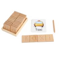 China Montessori Wood Spelling Toy Alphabet Puzzle Matching Words 26 Letters 36 Words for sale