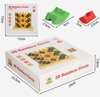 China Montessori Wooden Rainbow Stacking Rings Toy 72pcs Educational Puzzle for Kids 3+ Years for sale