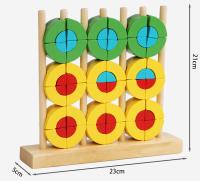 China Montessori Wooden Rainbow Stacking Rings Toy 72pcs Educational Puzzle for Kids 3+ Years for sale