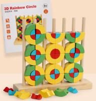 China Montessori Rainbow Wooden Stacking Blocks Toy 72pcs Non Toxic BPA Free Educational for Toddlers Hand Eye Coordination for sale