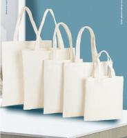 China White Cotton Canvas Heavy Duty Shopping Tote Bag 30x35cm Custom Logo Reusable for sale