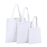 China White Cotton Canvas Heavy Duty Shopping Tote Bag 30x35cm Custom Logo Reusable for sale